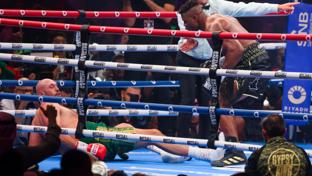 Box-Weltmeister Fury verhindert Blamage gegen Ngannou knapp - kicker