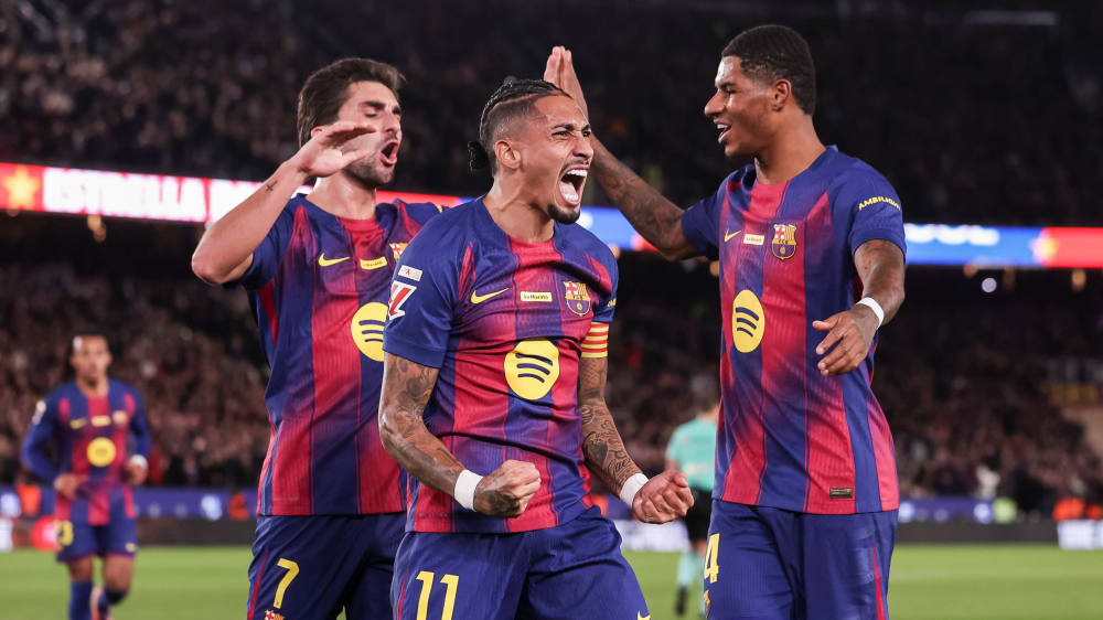 Mit Video: Dank Raphina: FC Barcelona feiert siebten Liga-Sieg in Serie ...