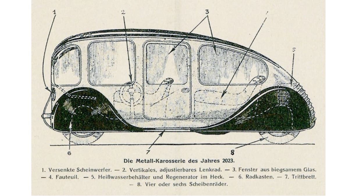 Wie ein englischer Erfinder vor 100 Jahren das Auto 2023 vorhersah - kicker