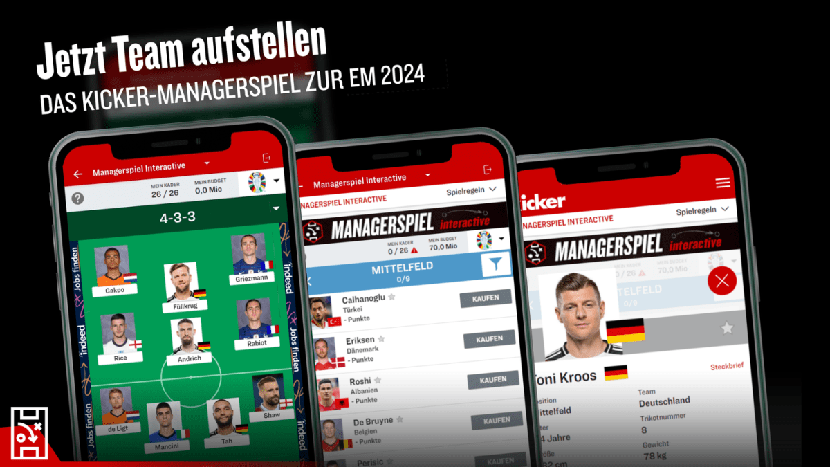 kicker-Managerspiel zur EM 2024 in Deutschland - kicker