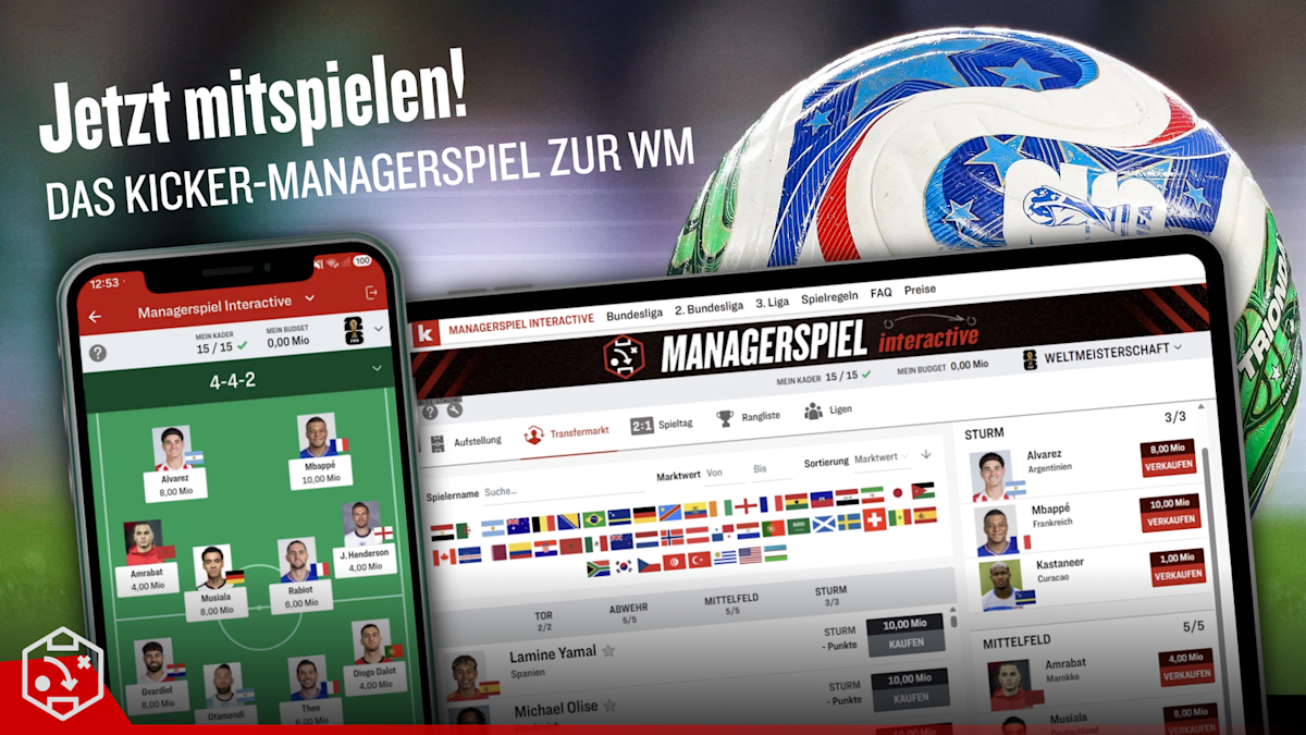 kicker-Managerspiel zur WM 2022 - jetzt Team aufstellen! - kicker