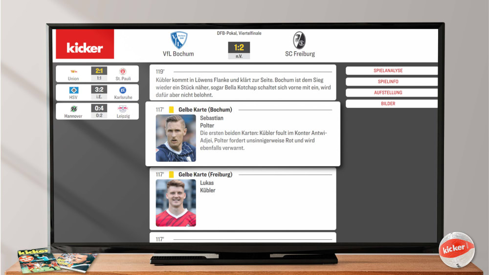 Die kicker Smart TV App - kicker