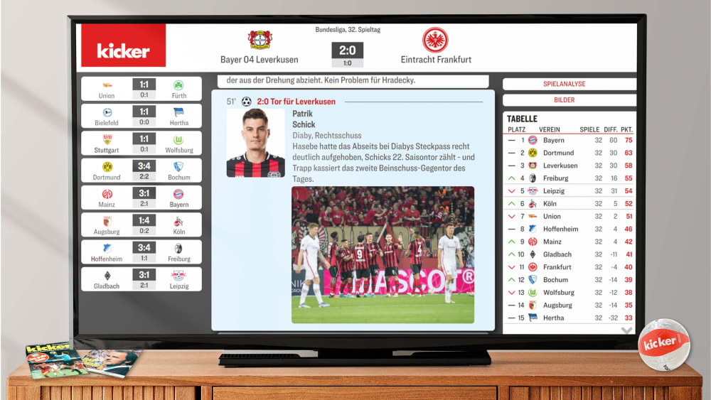 Die kicker Smart TV App - kicker
