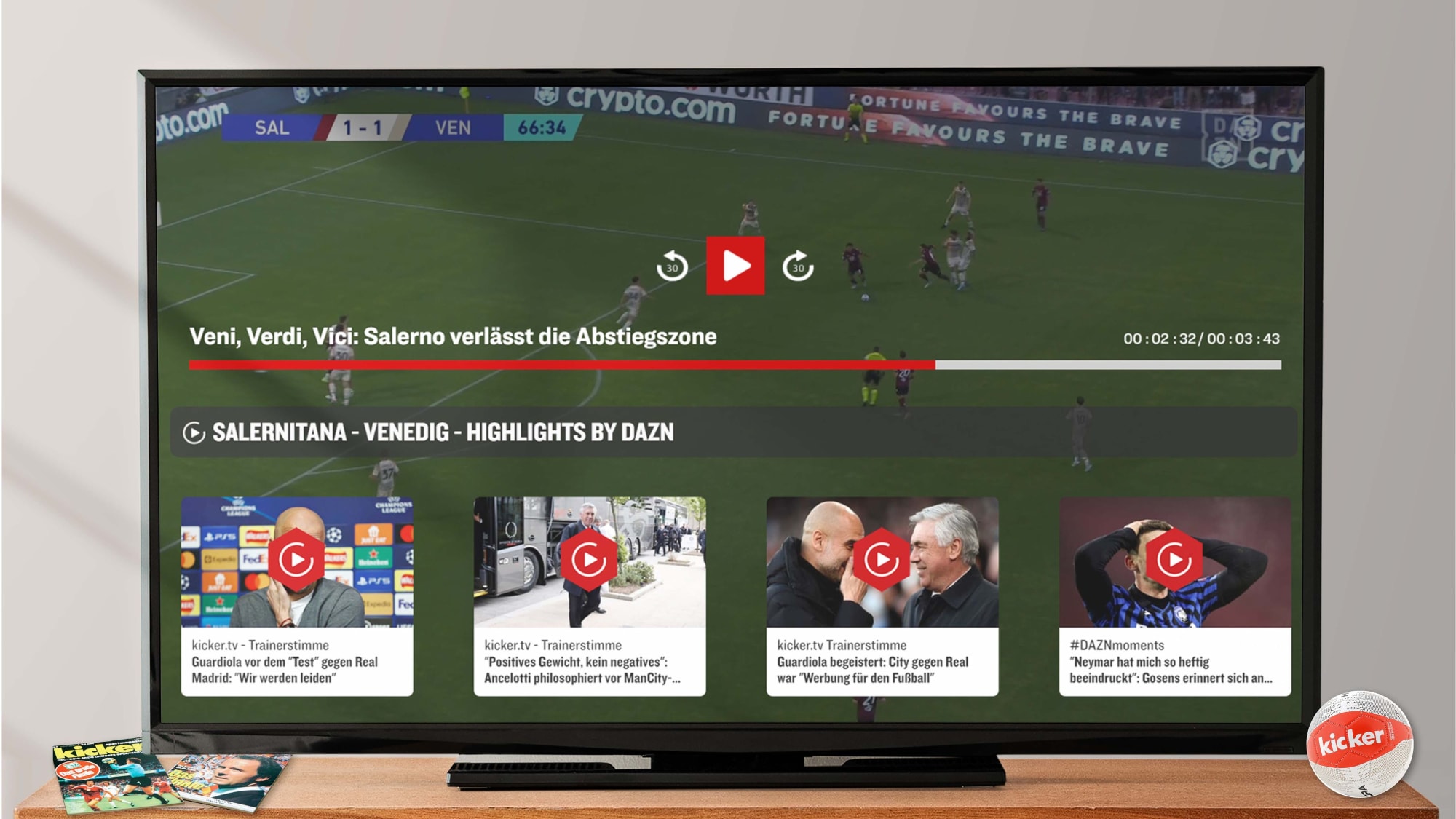 Die kicker Smart TV App - kicker